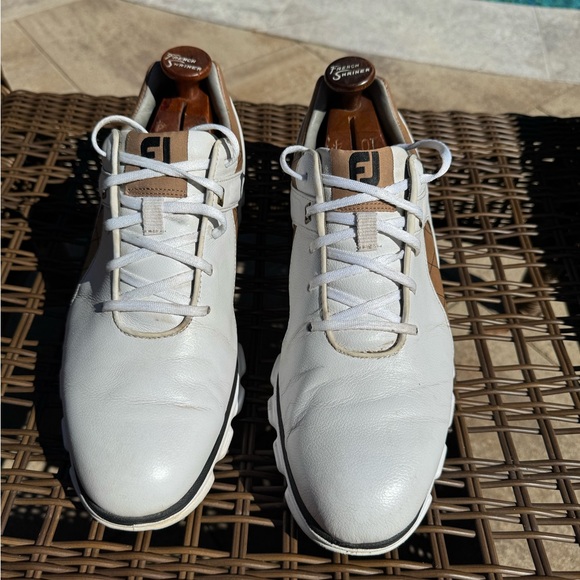 FootJoy | Shoes | Footjoy Pro Sl Mens Size 15w White Brown Leather ...